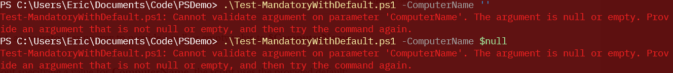Powershell Parameters Combine Effects Of Mandatory And Default Value Project Runspace